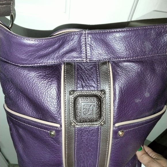 Stone Mountain Accessories | Bags | Gorgeous Purple Pebble Leather ...